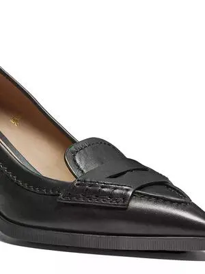 Santoni Pointed-toe Penny-strap Pumps