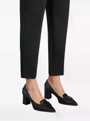 Santoni Pointed-toe Penny-strap Pumps