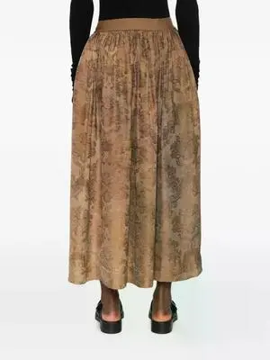 UMA WANG Gillian Pattern Gathered Midi Skirt