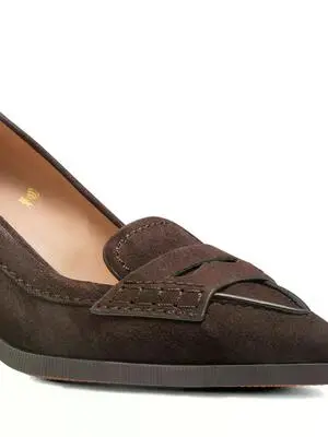 Santoni Penny-slot Pointed-toe Pumps