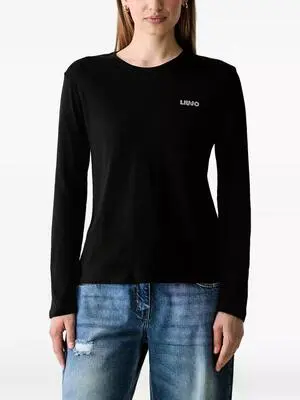 Liu Jo Logo-embellished Long-sleeve T-shirt - Black