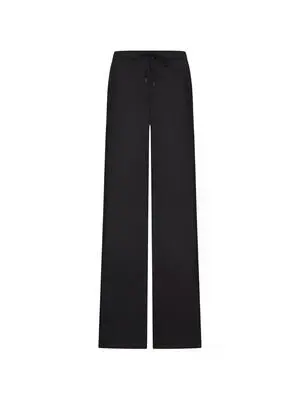 Max Mara Drawstring-waist Wide-leg Trousers - Black