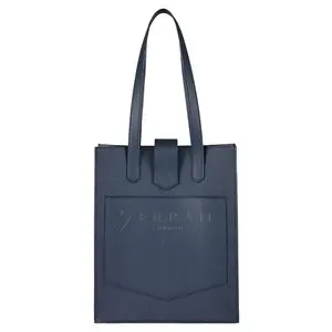 SERRAN LONDON Leather Tote Bag Navy - Blue
