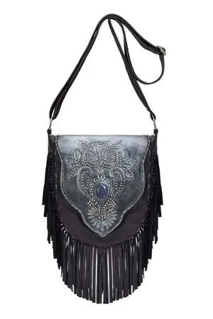 JODI LEE Benny Owl Bag Metallic - Black