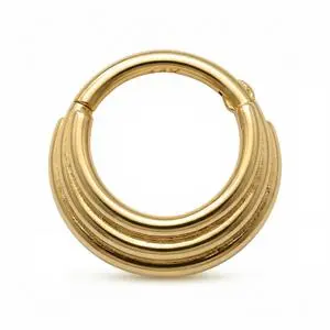 Zahav Jewelry 10k Solid Seamless Clicker Hoop - Gold