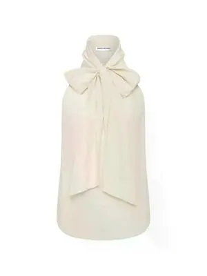 Rebecca Vallance Marietta Silk Halterneck Bow Detail Top