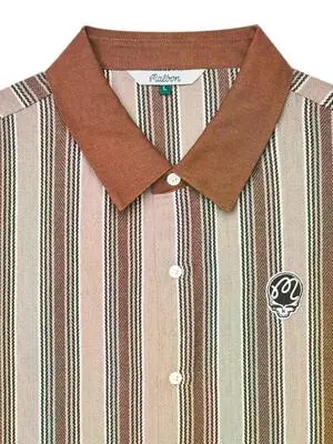 MALBON Stealie Blanket Vertical-stripe Polo Shirt