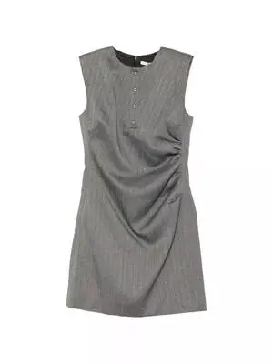 Maje Herringbone-pattern Sleeveless Mini Dress - Grey