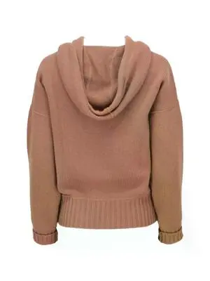 Isaia Drawstring-hood Long-sleeve Hoodie - Brown