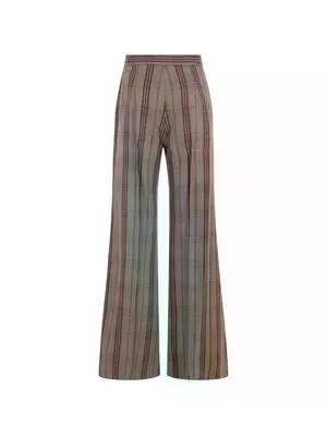 VIVIENNE WESTWOOD Checked Wide-leg Trousers - Brown