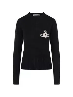 VIVIENNE WESTWOOD Orb-intarsia Wool Sweater - Black