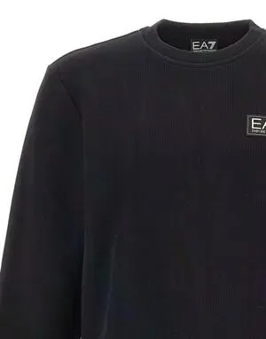 EA7 Logo-patch Ribbed Sweatshirt