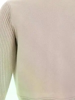 Eleventy Cable-knit Sleeve Zip-up Bomber Jacket
