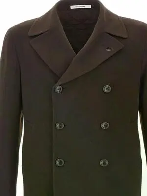 Tagliatore Double-breasted Logo-pin Coat