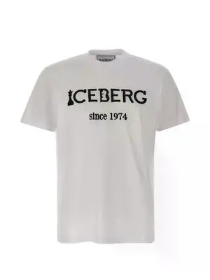 Iceberg Logo-embroidered Cotton T-shirt - White
