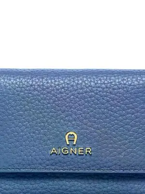 AIGNER Ivy Pebbled-leather Wallet - Blue