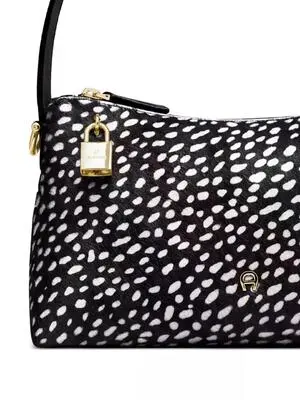 AIGNER Small Delia Puntina Shoulder Bag - Black