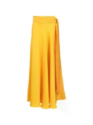 Isaia Wrap-style Flared Maxi Skirt - Yellow