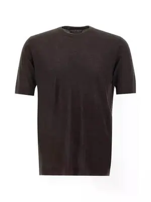 FILIPPO DE LAURENTIIS Short-sleeved Knitted T-shirt - Brown