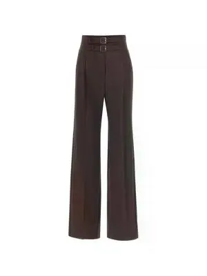 Marella Buckled Strap Wide-leg Trousers