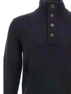 KANGRA Buttoned-collar Ribbed-knit Sweater