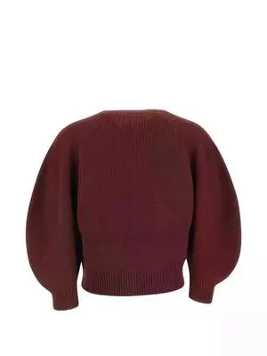 KAOS Ribbed-knit Balloon-sleeved Sweater