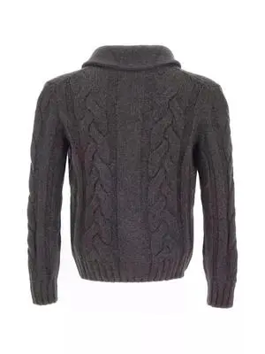 GRAN SASSO Cable-knit Shawl-collar Sweater