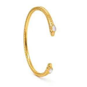 POUPETTENYC Double Head Snake Cuff Moonstone - Gold