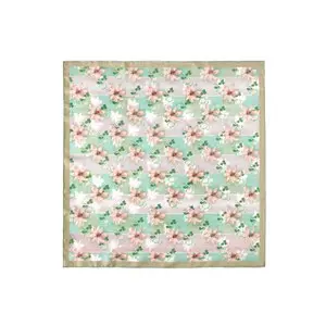 ASYII Neutrals Printed Tropical Floral Silk Twill Square - Green