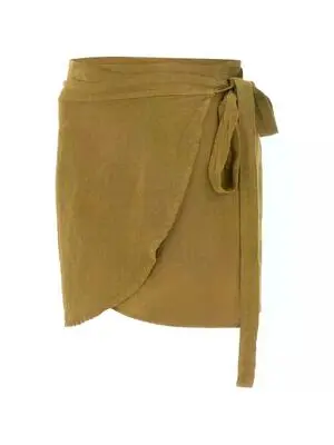 KAOS Mini Linen Wrap Skirt