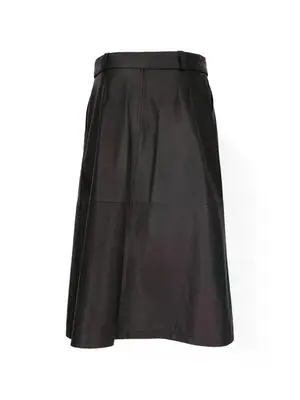 Isaia Belted Slit-detail Skirt