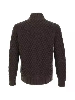 FILIPPO DE LAURENTIIS Cable-knit Merino-wool Cardigan - Brown