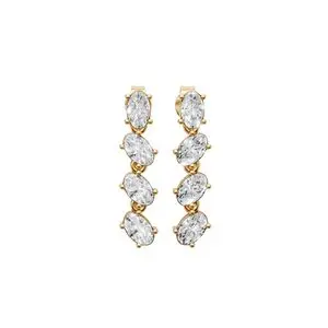 AYA FINE JEWELRY 1.54 Ct Oval Lab Diamond Drop Dangle Earrings In 14k Gold - Yellow