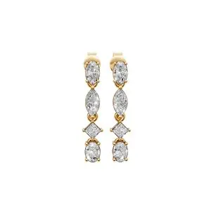 AYA FINE JEWELRY 1.31 Ct Multi Shape Lab Diamond Drop Earrings In 14k Gold