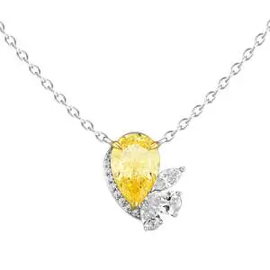 Arte Madrid Casa Real Gracia Necklace With Pear-cut Stone And White Stones - Yellow
