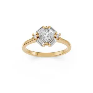 AYA FINE JEWELRY Princess Cut Lab Grown Diamond Engagement Ring In 14k Gold - Yellow