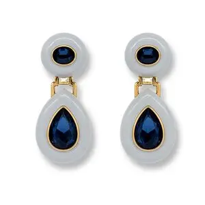 MICHAEL NASH JEWELRY Lena Aqua Resin And Sapphire Earrings - Blue