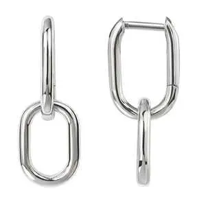 HARFI Convertible Paperclip Drop Earrings - Silver