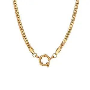 MICKEY'S GIRL Stainless Steel Toggle Clasp Necklace - Gold