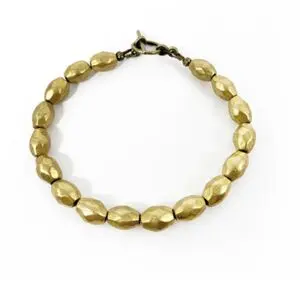 Rachel Nathan Spice: Brass Barrel Bracelet - Gold