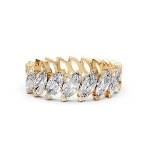 AYA FINE JEWELRY 1.19 Ct Marquise Lab-grown Diamond Full Eternity Band In 14k Gold - Yellow