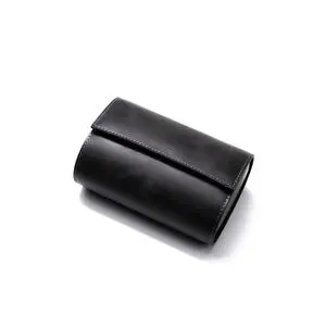 ROARCRAFT Leather Travel Watch Case Coal Double Watch Roll - Grey