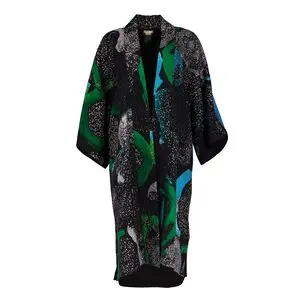 CRONO ZEE Bleu Reversible Long Kimono - Black/orange