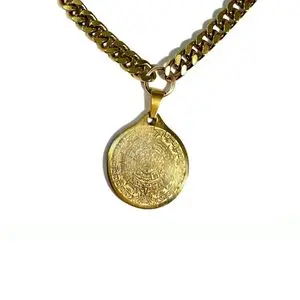 Rachel Nathan Mayan Calendar Curb Necklace - Gold