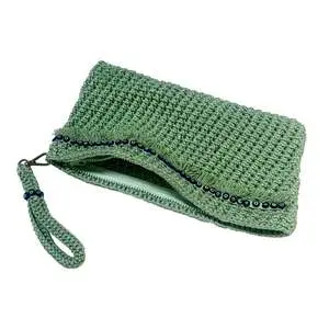 N'ONAT Evil Eye Hand Crochet Clutch In Light - Green