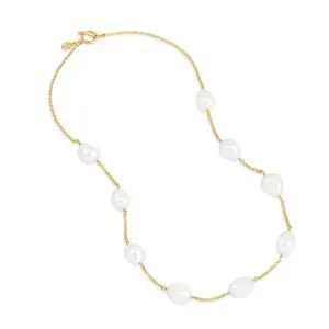 DOWER & HALL White Baroque Luna Pearl™ Chain Necklace