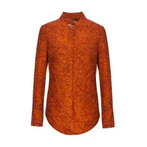 SMART AND JOY Linear Flower Print Blouse