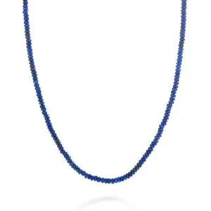 NELLOU JEWELLERY Lapis Lazuli Rondelle Necklace - Gold