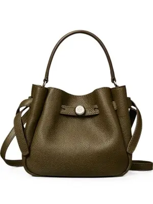 Tory Burch Romy Mini Leather Bucket Bag - Green