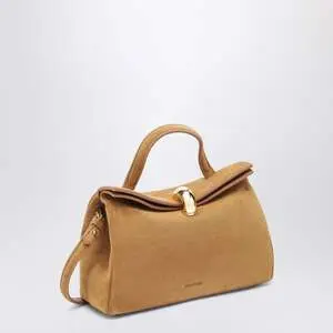 Jacquemus Le Petit Valérie Handbag In Camel Suede Calf Leather - White